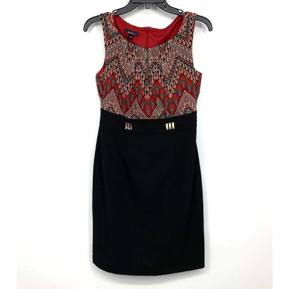 Alyx | Dresses | Alyx Dress Red Black Paisley Geo Printed Sleeveless ...